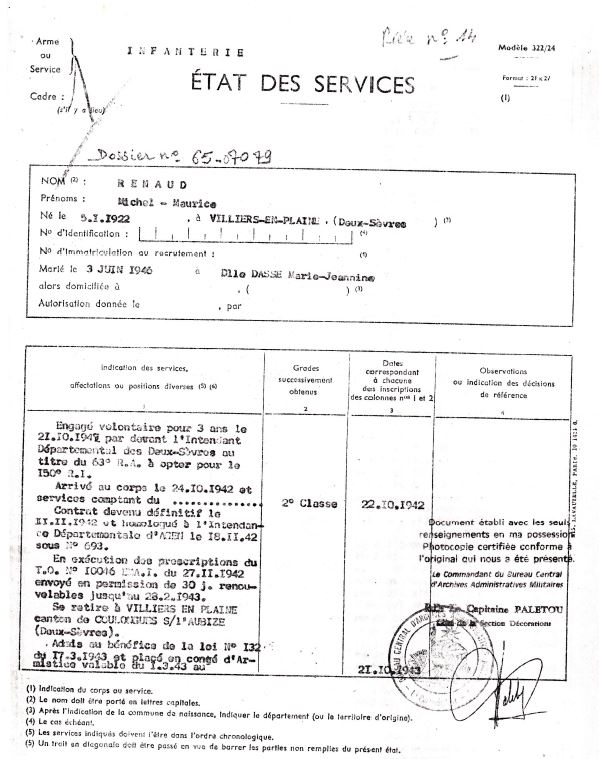 etat de service - BPSGM